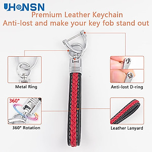 UHONSN Accessories for Honda Key Fob Cover Accord Civic Soft TPU Keys Full Covers Protector Case Pilot Odyssey Keychain Cute Girly Black & Red