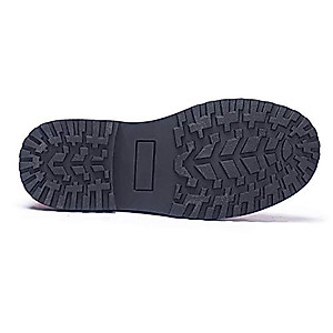 FITORY Girls Glitter Ankle Boots, Lace Up Waterproof Combat Shoes With Side Zipper for Little Kid/Big Kid Hot Pink Size 11