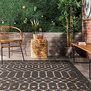 nuLOOM Grayson Moroccan Trellis Indoor/Outdoor Area Rug, 8x10, Charcoal