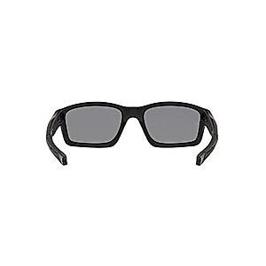 Oakley Men's OO9247 Chainlink Rectangular Sunglasses, Matte Black/Grey Polarized, 57 mm