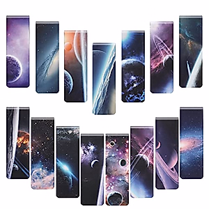 MWOOT 30Pcs Magnetic Bookmarks, Starry Sky Magnet Page Markers Kit, Universe Magnetic Page Clips Bookmark for Kids Students Book Lovers School Office Reading Supplies (15 Styles, 6x2CM)