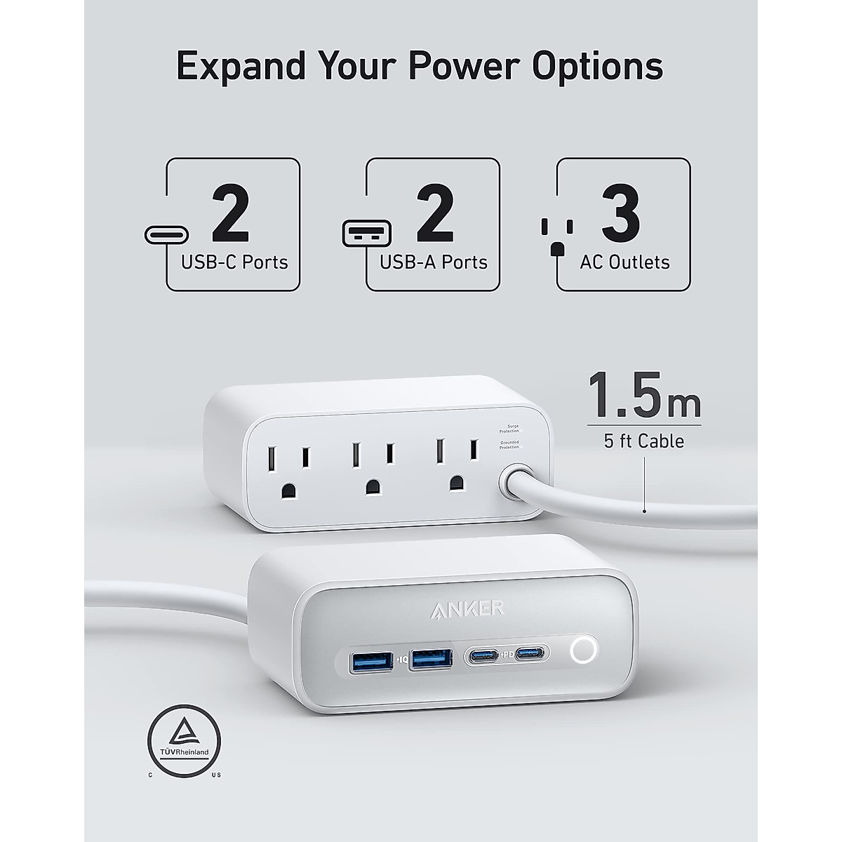 Anker USB-C to Lightning Cable, 541 Cable 6ft 525 Charging Station, 7-in-1 USB C Power Strip for iphone12/13, Max 65W