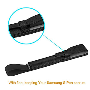 Fintie S Pen Holder for Samsung S Pen (PX510/PX710/PT870), Premium Vegan Leather Cover Sleeve Pouch Compatible with Galaxy Tab S9 Ultra/S9 FE/S8 Ultra/S8+/S6 Lite, Black