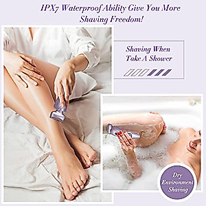 Electric Shaver for Women Best Electric Razor for Womens Bikini Legs Underarm Public Hairs Rechargeable Trimmer with Detachable Head Cordless Wet Dry Use