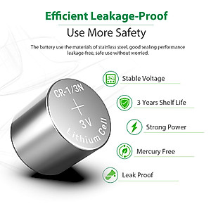 LiCB CR1/3N Battery 3V Lithium 1/3N Batteries (5 - Pack)