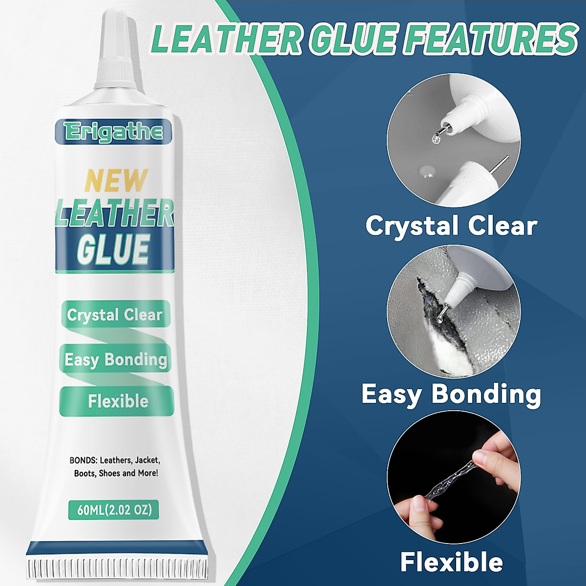 Leather Glue Adhesive, Leather Glue Repair, Leather Glue for Purses, Car Seat, Shoes and Sofa, Bonding Between Leather and Leather, Leather and Substrates of Different Materials