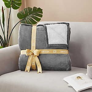 EHEYCIGA Heated Blanket Electric Blanket Throw - Heating Blanket with 5 Heating Levels & 4 Hours Auto Off, Soft Cozy Sherpa Washable Blanket with Fast Heating, 50 x 60 Inches, Grey