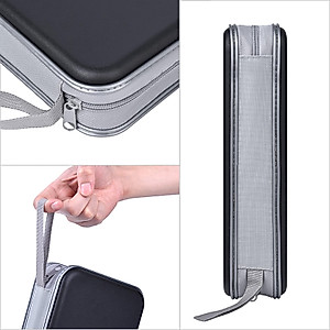 alavisxf xx CD Case, 96 Capacity Hard Plastic CD Holder Protective DVD Disc Storage Case Holder Portable Zipper CD DVD Organizer Storage Wallet for Car Home Travel (96 Capacity, Black)