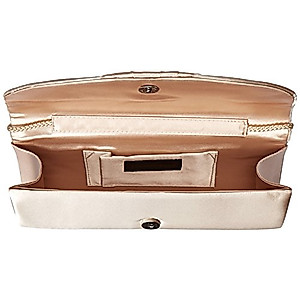 Jessica McClintock womens Angel Satin Tuxedo Flap Clutch Evening Handbag, Champagne, One Size US