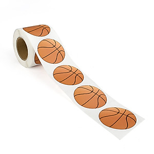Muka 250 PCS 2" Basketball Stickers, Standard Permanent Self-Adhesive Stickers, Sports Party Supplies