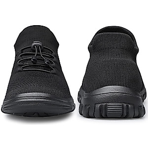 DOUSSPRT Womens Walking Shoes Slip On Hypersoft Sock Tennis Water Sneakers Fashion Casual Mesh Comfortable Athletic Breathable Running All Black Size 8.5