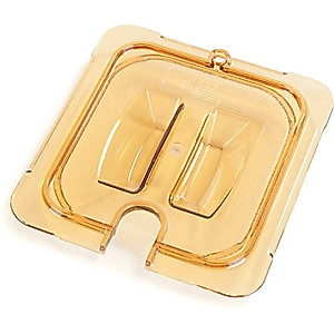 Carlisle FoodService Products 10511U13 StorPlus High Heat Universal Handled Notched Food Pan Lid, Sixth Size, Amber