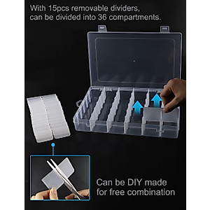 Beoccudo Tackle Box Organizer Box Bead Storage Plastic Organizer Bead Box 3600 Tackle Box Bead Containers for Organizing