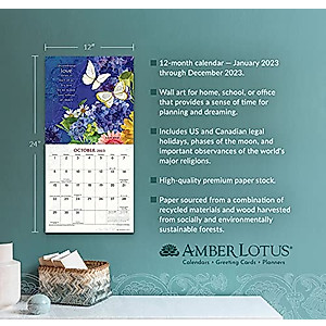 Be Here Now 2023 Wall Calendar: Teachings from Ram Dass | 12" x 24" Open | Amber Lotus Publishing