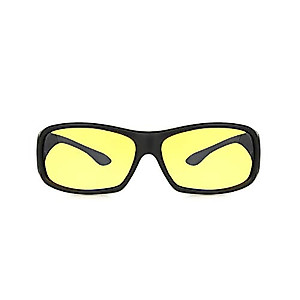 Dioptics Haven Denali Fits Over Sunglasses Polarized Rectangular, Black/Night Driver Lens, 61 mm