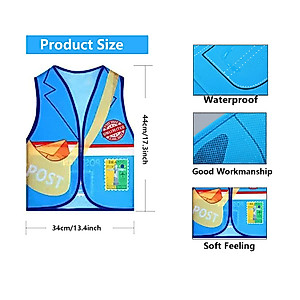 Tahonuss 10 Pcs Community Helper Dress Up Vest Career Costumes Role Play Cosplay Costume Cloth Occupation for Pretend Play Game Party Supplies
