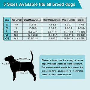 Leekalos Recovery Suit for Dogs After Surgery,Soft Breathable Dog Bodysuit Surgical Recovery Suit,with Ice Pad Removable Jumpsuits for Small Medium Large Dogs