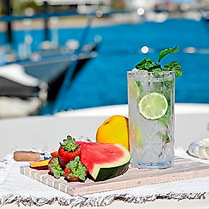 BELLAFORTE Shatterproof Tritan Tall Tumbler, Set of 4, 18oz - Myrtle Beach Drinking Glasses - Unbreakable Plastic Drinking Glasses for Gifting, Parties, New Year - BPA Free - Dishwasher Safe - Clear