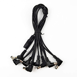 pigtone 1 to 8 Way Daisy Chain Cable Guitar Effect Pedal Power Supply Splitter Cable Adapter Power Cable Black