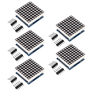 ACEIRMC 5PCS MAX7219 8x8 Dot Matrix LED Display Module 5V MCU Control MAX7219 88 LED Dot Matrix DIY Kit (B)