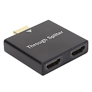 Portable HDMI Splitter 1 in 2 Out, 1x2 1080P HD HDMI Splitter for Dual Monitors, HDMI Audio Video Splitter for 1 PC to 2 TV, Support Only One HDMI Displays Active