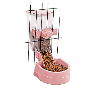 Oncpcare 1L Hanging Small Animal Feeder with Lid Small Animal Feed Box, Automatic Pet Feeder, Great for Rabbits, Ferrets, Cats, Birds and Other Small Animals1
