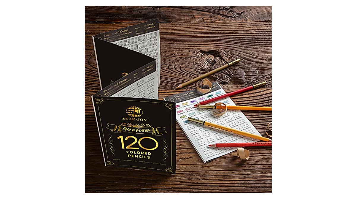 SJ STAR-JOY Gold Edition 120 Colored Pencils for Artists