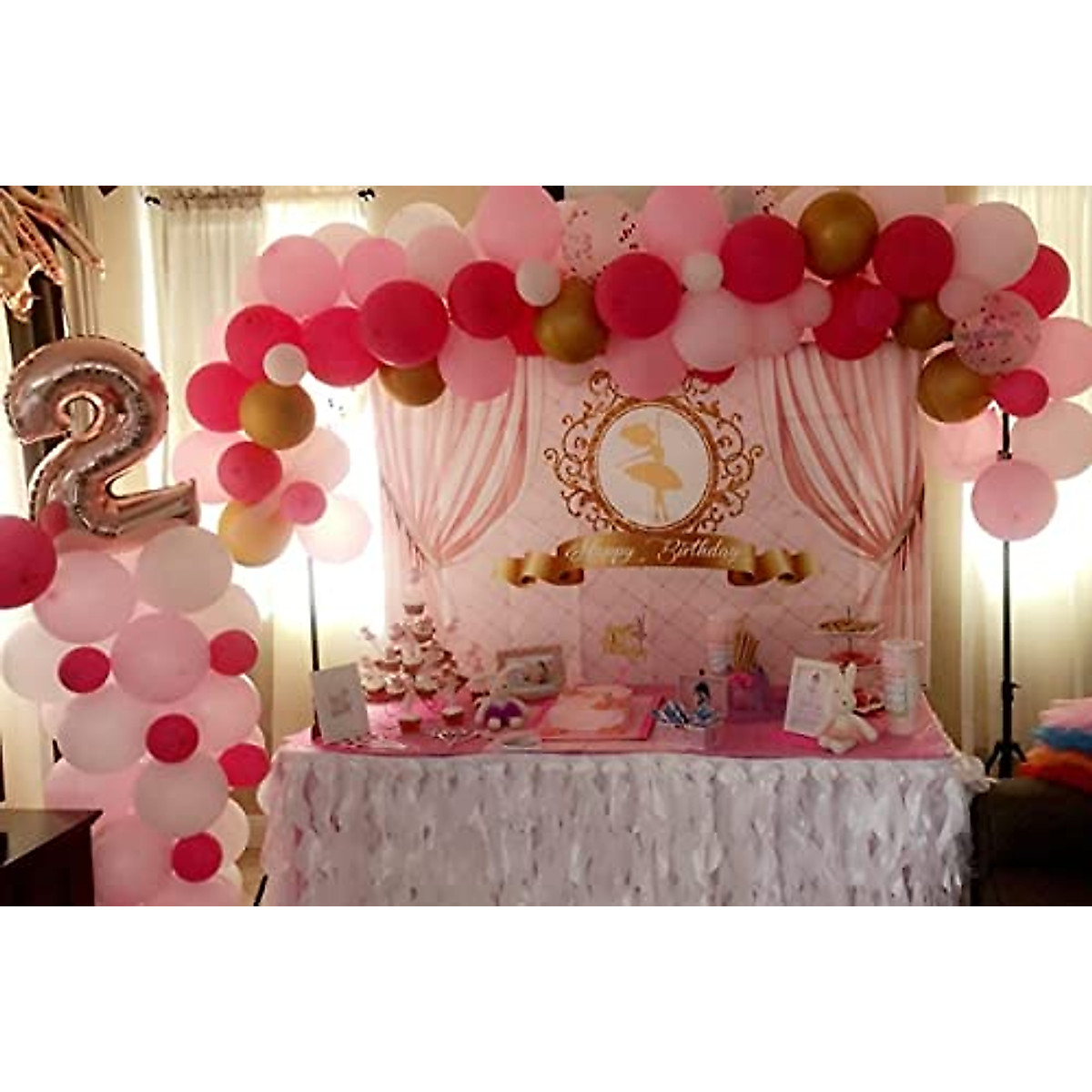 CSFOTO 5x3ft Ballerina Birthday Backdrop Party Decorations Cinderella Party Supplies Ballet Backdrop 4 Years Birthday Background Ballerina Backdrop Birthday Party Banner