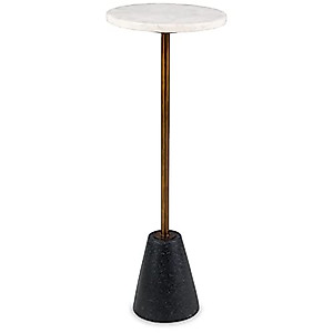 Signature Design by Ashley Caramont 27"H Marble Accent Table, Black & White
