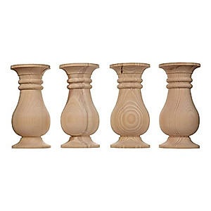 CAROLINA LEG CO. Balustrade Coffee Table Legs - Pine Furniture Legs - Set of 4 - Dimensions: 5" x 10"