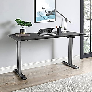 ERGOMORE Standing Desk Frame Dual Motor Height Adjustable Desk Frame Standing Desk Legs with Memory Preset & USB Port for Home and Office (Black)