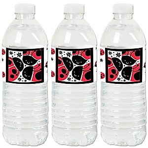 Big Dot of Happiness Happy Little Ladybug - Baby Shower or Birthday Party Water Bottle Sticker Labels - Set of 20