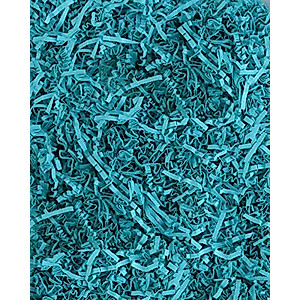 MagicWater Supply Soft & Thin Cut Crinkle Paper Shred Filler (2 LB) for Gift Wrapping & Basket Filling - Turquoise