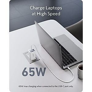 Anker USB C 65W, 725 , Ultra-Compact Dual-Port Foldable Travel Wall Charger for MacBook Pro/Air, iPad Pro, Galaxy S21/S10, Dell XPS 13, Note 20/10+, iPhone 13/Pro, Pixel, and More