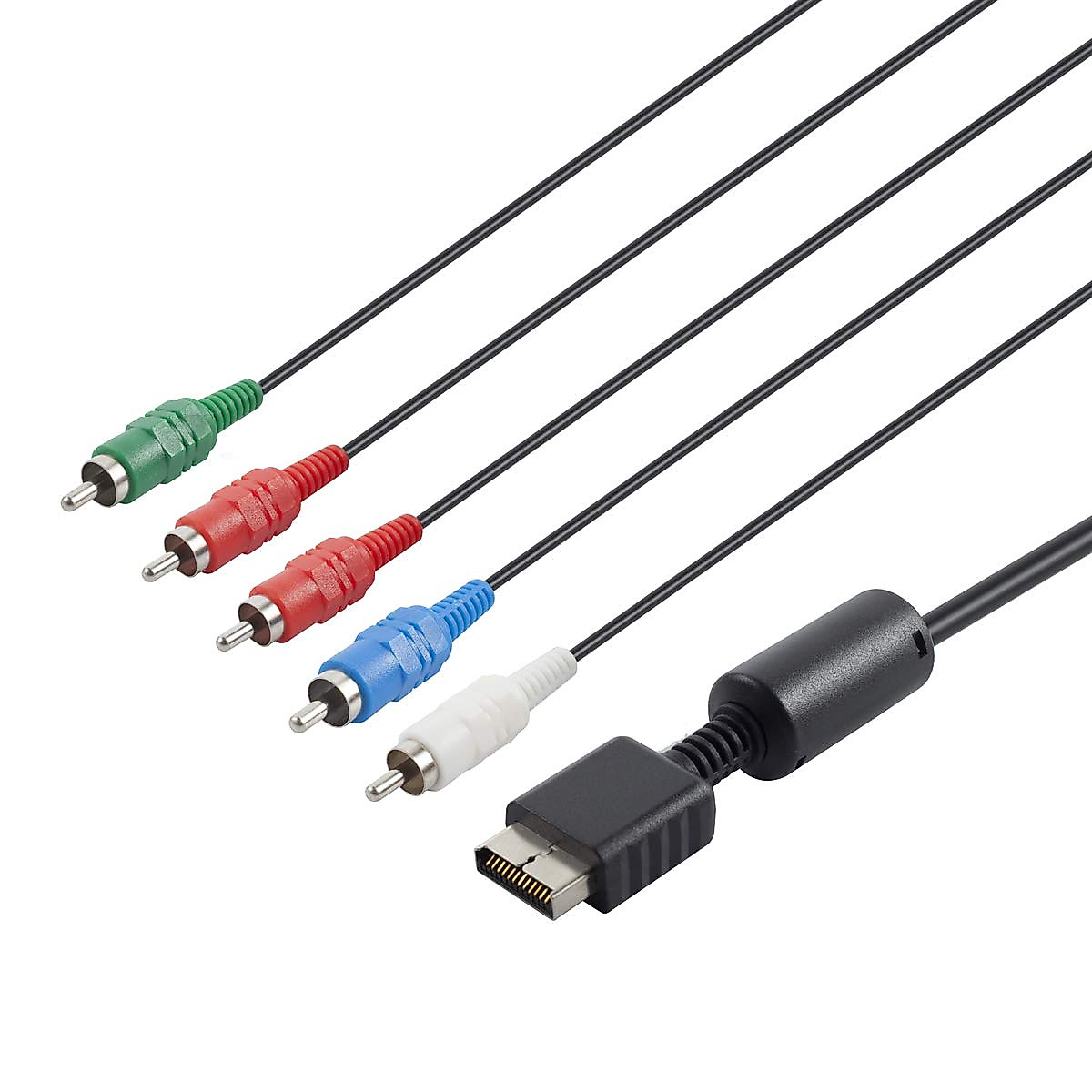 TENINYU Compatible with PS2/PS3/PS3 Slim HDTV-Ready TV HD Component AV Cable 5-Wire 6FT Black