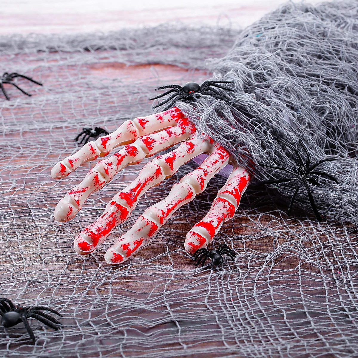 Halloween Creepy Cloth Decoration Scary Halloween Gauze Cloth Spooky Halloween Decorations for Party Outdoor and Indoor Spook Houses Supplies(8 Yards x 30 Inches, Gray)