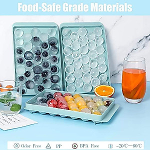 2-Pack Silicone Ice Cube Trays with Lid/Bin/Scoop - Freeze Pieces of Ice for Chilling Drinks and Cocktails - Non-Toxic, BPA Free Molds - Freezer Organizer for Iced Coffee, Whiskey & More.