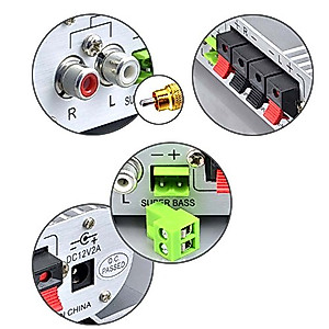 Polarlander Power Car Amplifier Hi-Fi 2.1 MP3 Radio Audio Stereo Bass Speaker Booster Player for Motorbike Home No Power Plug