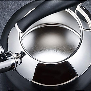 ArrAze Tea Kettle Stovetop Whistling Suitable for Stove Tops 3L Modern Brushed Steel Polished Kettle with Ergonomic Handle Can Make Boil Milk or Coffee