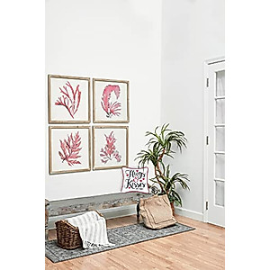 C&F Home Hugs & Kisses Embroidered Throw Pillow Red 10" X 10" Valentines Soft Woven Pillow with Filling for Couch Sofa Bed Chair Cotton Decor Decoration 10 x 10 Red