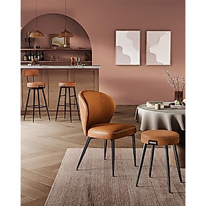 VASAGLE EKHO Collection - Bar Stools Set of 2, Bar Height Bar Stools, Kitchen Counter Stools, Mid-Century Modern Backless Counter Stools, 30-Inch Tall, Kitchen Island Home Bar, Caramel Brown