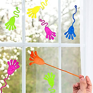 Shindel 48PCS Sticky Hands Party Favors for Kids, Slappy Sticky Hands Stretchy Toys Set for Kids Classroom Prizes, Birthday Party Supplies Carnival Goodie Bag Stuffers