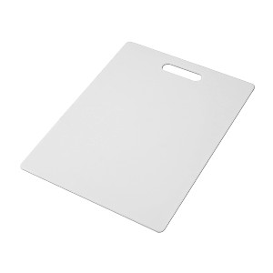 Farberware Large Cutting Board, Dishwasher- Safe Plastic Chopping Board for Kitchen with Easy Grip Handle, 11-inch by 14-inch, White
