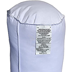 Pillowflex Bolster Pillow - 6"x 36" - Plush Polyester-Filled Insert for Decorative Shams - Comes in a Poly-Cotton Shell - Odorless, Lint and Dust-Free, No Lumps Stuffing for Pillows (White, Round)