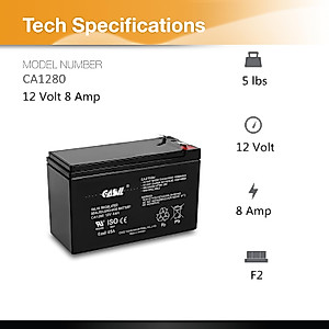 Casil Goldtop GT12080-HG 12v 8ah Battery for Fios F2 CA1280