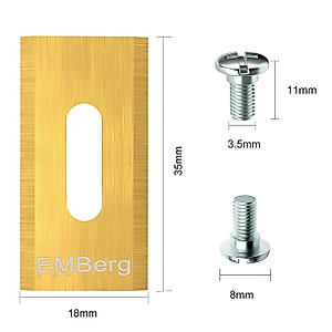 EMBerg Endurance Blades (18 Pack) for Husqvarna Automower Gardena McCulloch Robotic Lawnmower Mowing Lawn Mower Robo Robot Accessories Replacement Blade for 315 430 435 450 Others. (Titanium Coated)