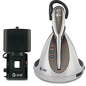 AT&T TL7912 DECT 6.0 Cordless Headset with Softphone Call Manager and Handset Lifter, Silver, Silver/gold