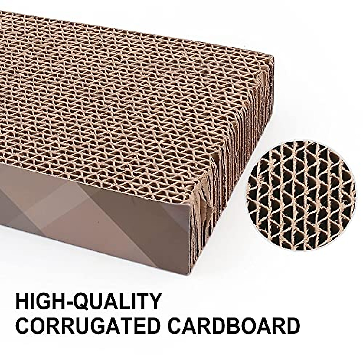 PrimePets Cat Scratcher Cardboard, 2 Pack Recycle Corrugated Cat Scratching Pad, Reversible Kitty Scratch Board Sofa Bed Lounge for Furniture Protector, Catnip Included