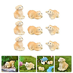 DOITOOL 9pcs Miniature Dog Figurines Resin Puppy Figure Cute Dog Cake Topper Cartoon Animal Statue Bonsai Figure Fairy Garden Ornament Accessories Car Dashboard Decoration Gift