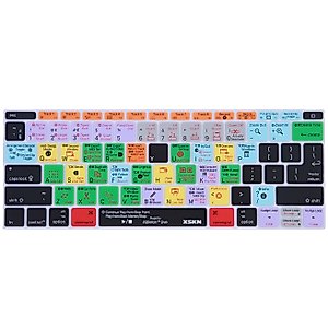 XSKN 2016 Shortcut Design Series Keyboard Skin Cover for New MacBook 12" (2015 Model A1534) and New MacBook Pro 13" (2016 Newest Version Model A1708, No Touch Bar), US&EU Version (Ableton)